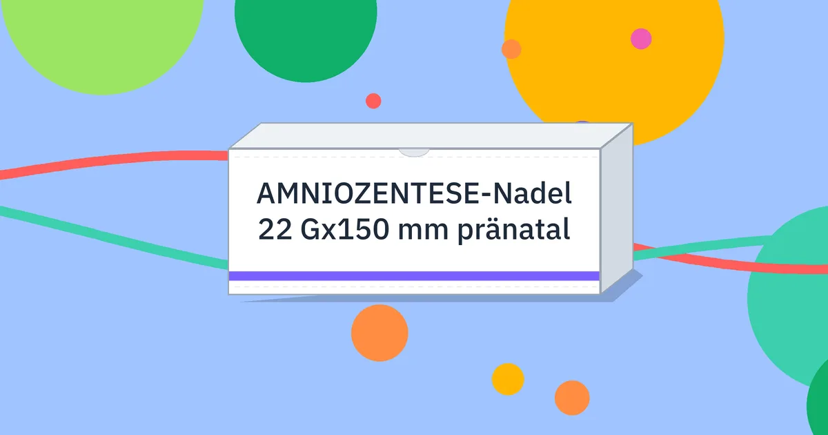Symbolbild: Packung mit der Aufschrift AMNIOZENTESE-Nadel 22 Gx150 mm pränatal (PZN 17926954) – Verfügbarkeit und Bezug in Apotheken in Frankfurt am Main