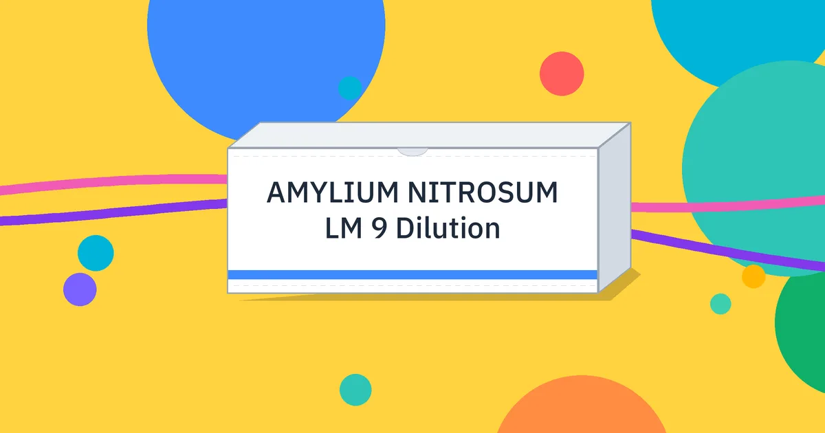 Symbolbild: Packung mit der Aufschrift AMYLIUM NITROSUM LM 9 Dilution (PZN 13326476) – Verfügbarkeit und Bezug in Apotheken in Frankfurt am Main
