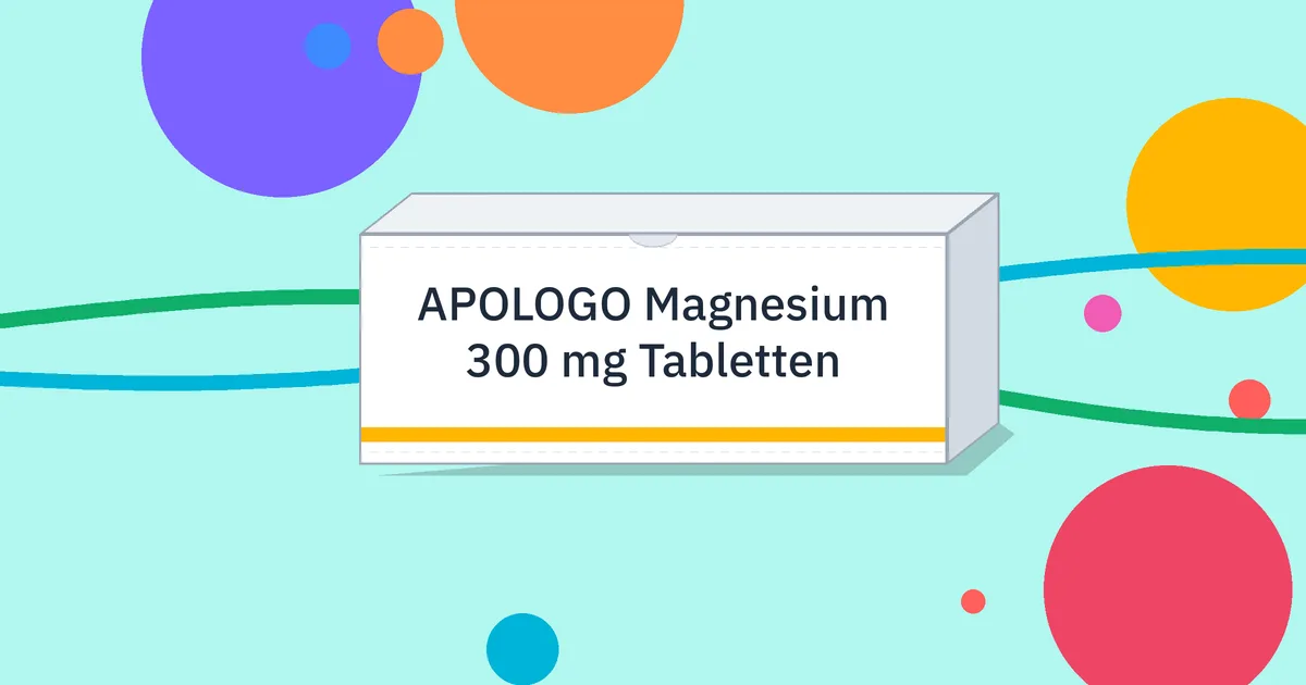 Symbolbild: Packung mit der Aufschrift APOLOGO Magnesium 300 mg Tabletten (PZN 09674846) – Verfügbarkeit und Bezug in Apotheken in Frankfurt am Main