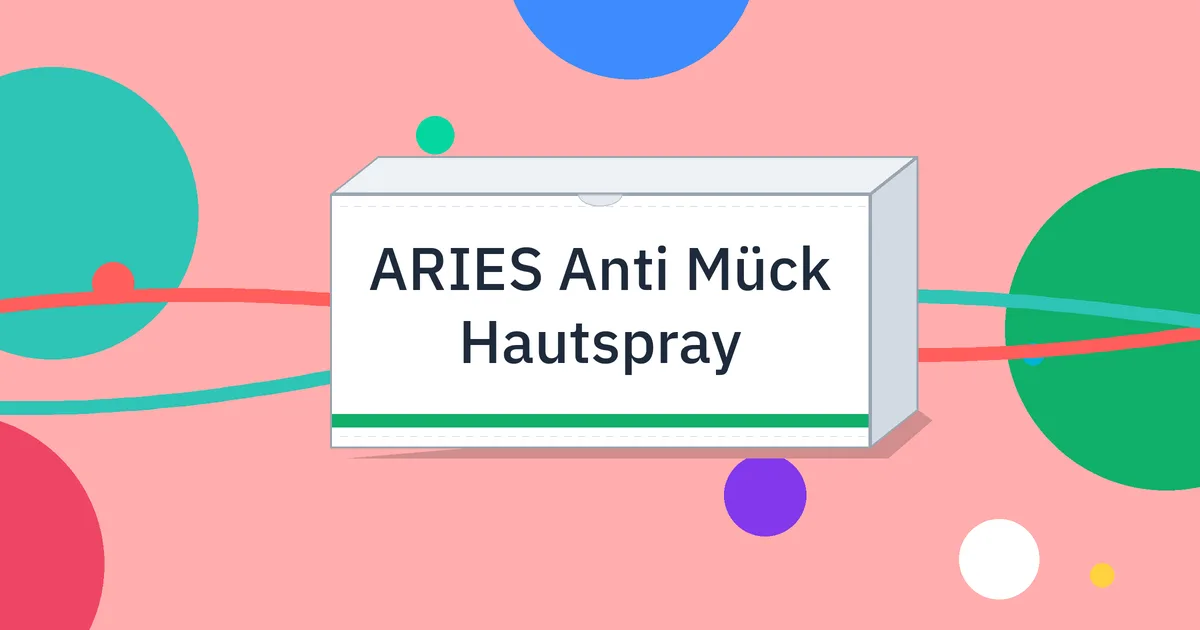 Symbolbild: Packung mit der Aufschrift ARIES Anti Mück Hautspray (PZN 12894681) – Verfügbarkeit und Bezug in Apotheken in Frankfurt am Main
