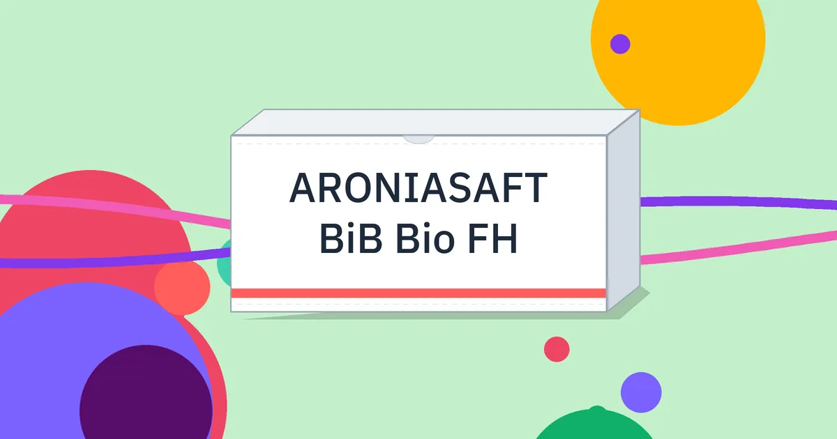 Symbolbild: Packung mit der Aufschrift ARONIASAFT BiB Bio FH (PZN 13712498) – Verfügbarkeit und Bezug in Apotheken in Frankfurt am Main