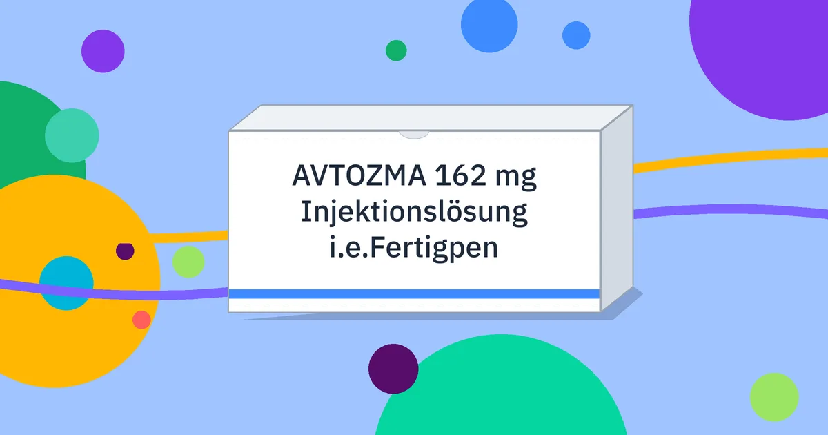 Symbolbild: Packung mit der Aufschrift AVTOZMA 162 mg Injektionslösung i.e.Fertigpen (PZN 20403533) – Verfügbarkeit und Bezug in Apotheken in Frankfurt am Main