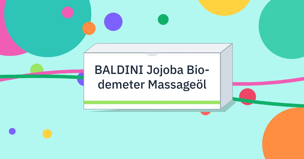 Symbolbild: Packung mit der Aufschrift BALDINI Jojoba Bio-demeter Massageöl (PZN 12894592) – Verfügbarkeit und Bezug in Apotheken in Frankfurt am Main