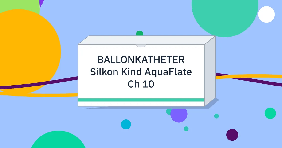 Symbolbild: Packung mit der Aufschrift BALLONKATHETER Silkon Kind AquaFlate Ch 10 (PZN 06734861) – Verfügbarkeit und Bezug in Apotheken in Frankfurt am Main