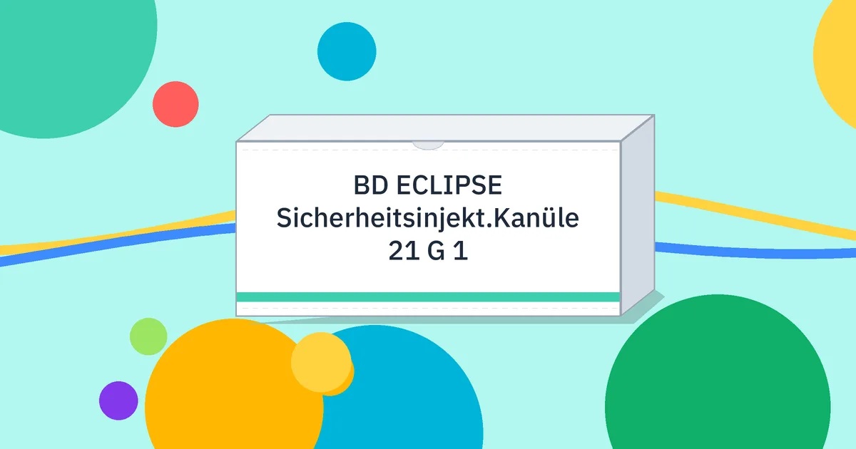 Symbolbild: Packung mit der Aufschrift BD ECLIPSE Sicherheitsinjekt.Kanüle 21 G 1 (PZN 06802864) – Verfügbarkeit und Bezug in Apotheken in Frankfurt am Main