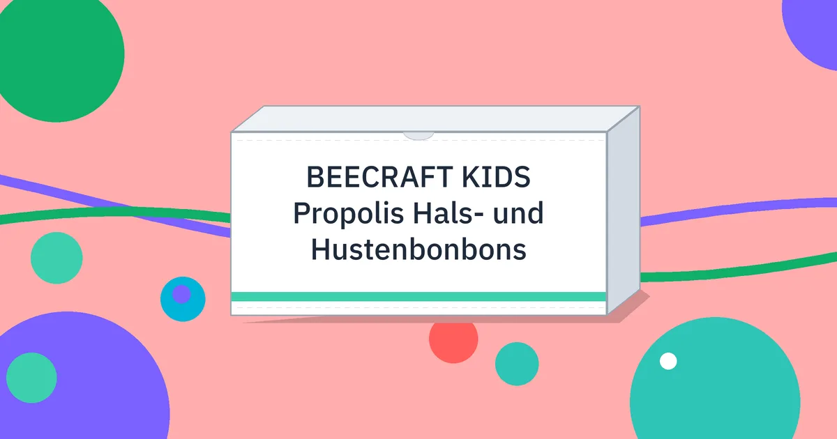 Symbolbild: Packung mit der Aufschrift BEECRAFT KIDS Propolis Hals- und Hustenbonbons (PZN 19641753) – Verfügbarkeit und Bezug in Apotheken in Frankfurt am Main