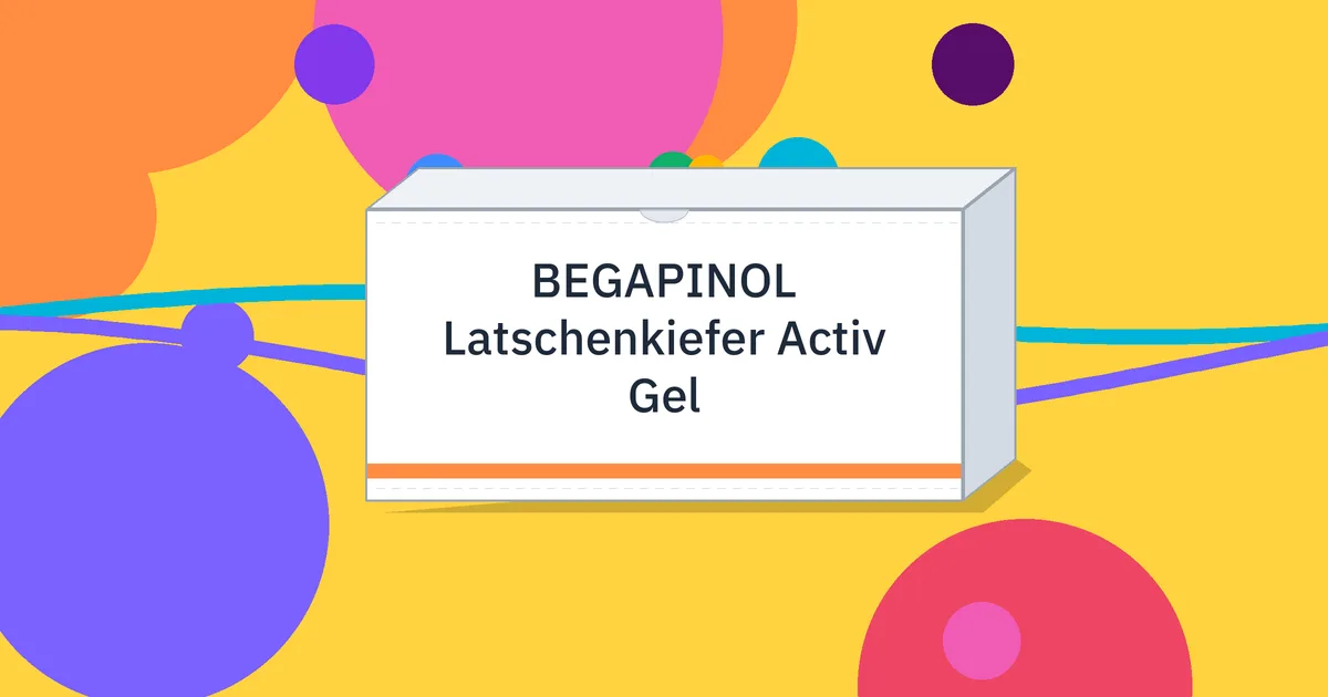 Symbolbild: Packung mit der Aufschrift BEGAPINOL Latschenkiefer Activ Gel (PZN 10306237) – Verfügbarkeit und Bezug in Apotheken in Frankfurt am Main