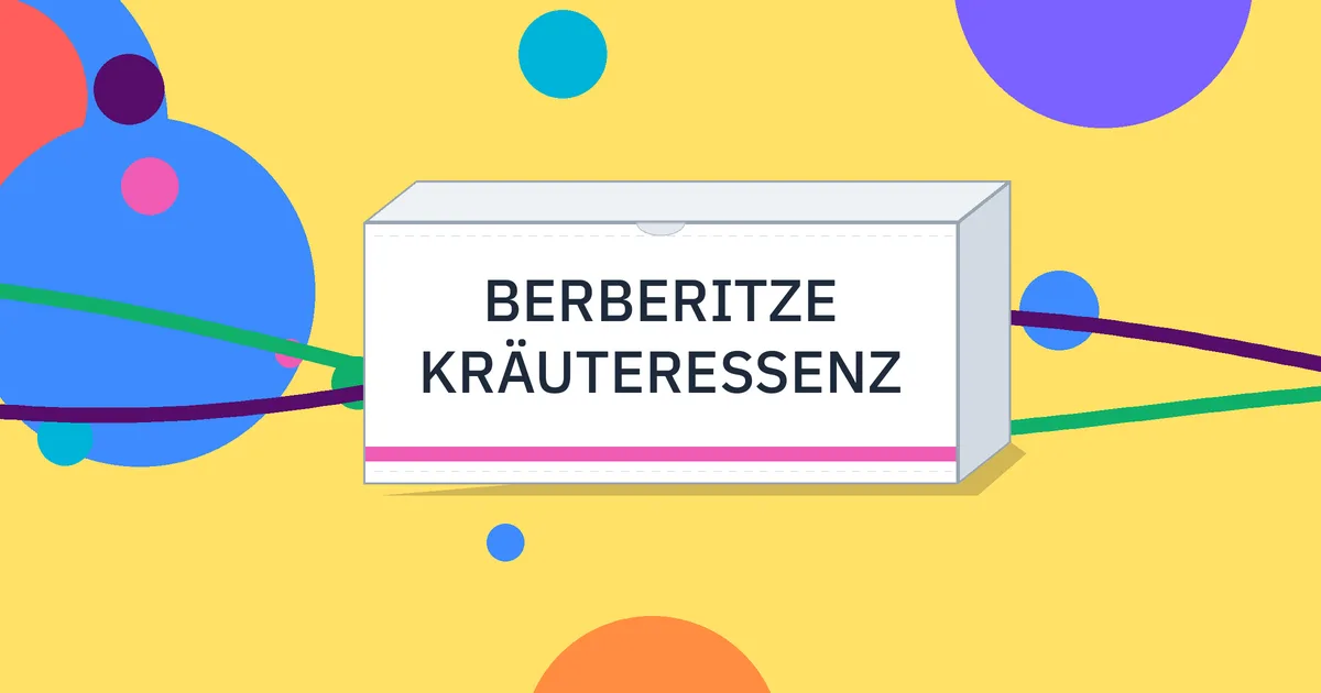 Symbolbild: Packung mit der Aufschrift BERBERITZE KRÄUTERESSENZ (PZN 13819612) – Verfügbarkeit und Bezug in Apotheken in Frankfurt am Main