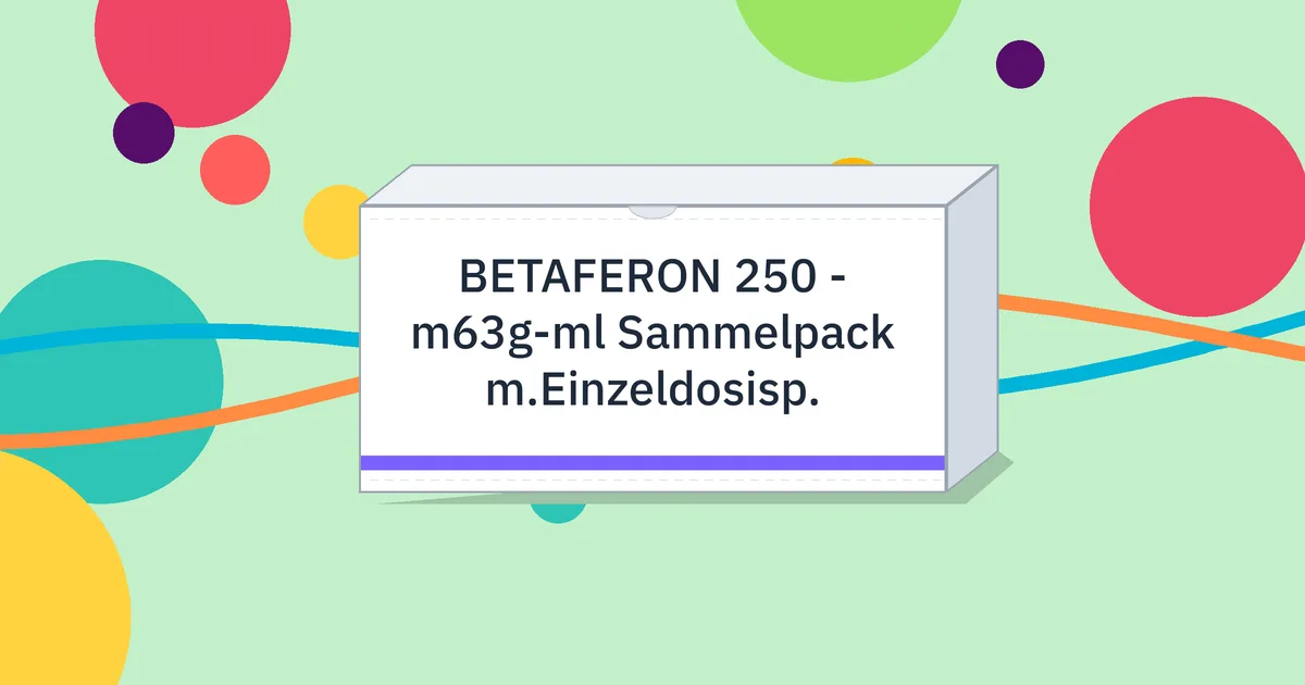 Symbolbild: Packung mit der Aufschrift BETAFERON 250 -m63g-ml Sammelpack m.Einzeldosisp. (PZN 09485855) – Verfügbarkeit und Bezug in Apotheken in Frankfurt am Main