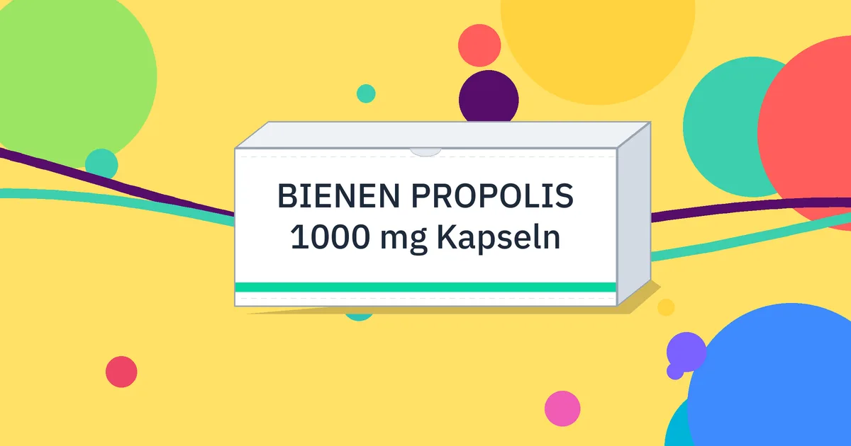 Symbolbild: Packung mit der Aufschrift BIENEN PROPOLIS 1000 mg Kapseln (PZN 20895401) – Verfügbarkeit und Bezug in Apotheken in Frankfurt am Main