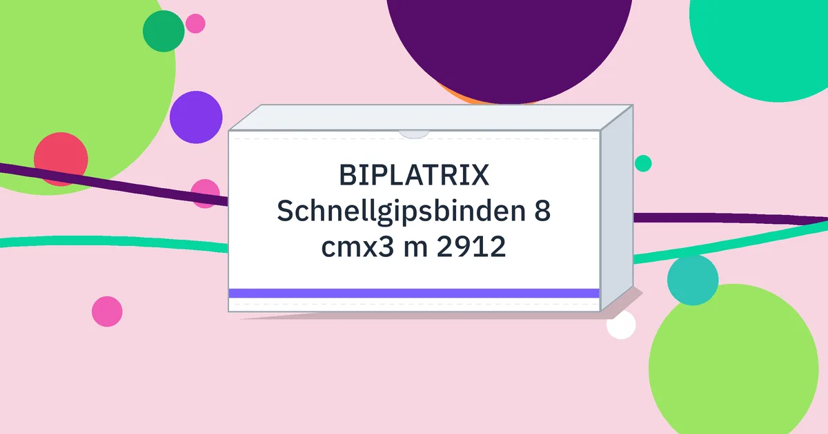 Symbolbild: Packung mit der Aufschrift BIPLATRIX Schnellgipsbinden 8 cmx3 m 2912 (PZN 07154226) – Verfügbarkeit und Bezug in Apotheken in Frankfurt am Main