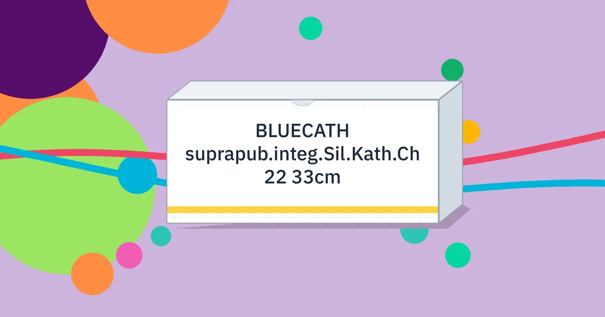 Symbolbild: Packung mit der Aufschrift BLUECATH suprapub.integ.Sil.Kath.Ch 22 33cm (PZN 11851190) – Verfügbarkeit und Bezug in Apotheken in Frankfurt am Main