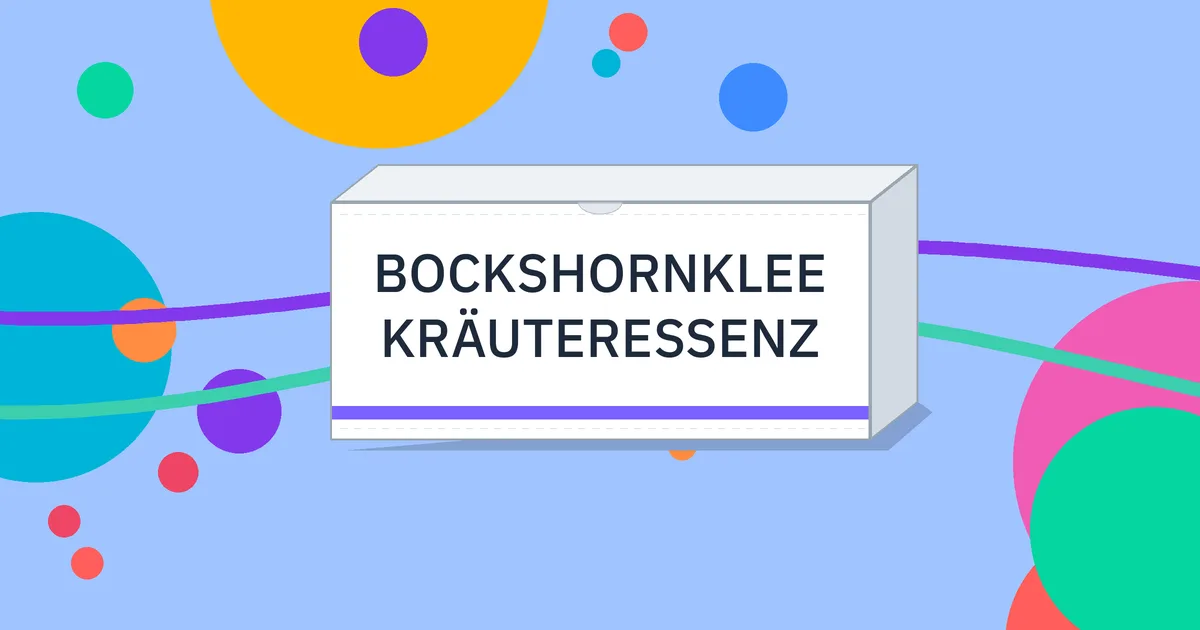 Symbolbild: Packung mit der Aufschrift BOCKSHORNKLEE KRÄUTERESSENZ (PZN 16360841) – Verfügbarkeit und Bezug in Apotheken in Frankfurt am Main