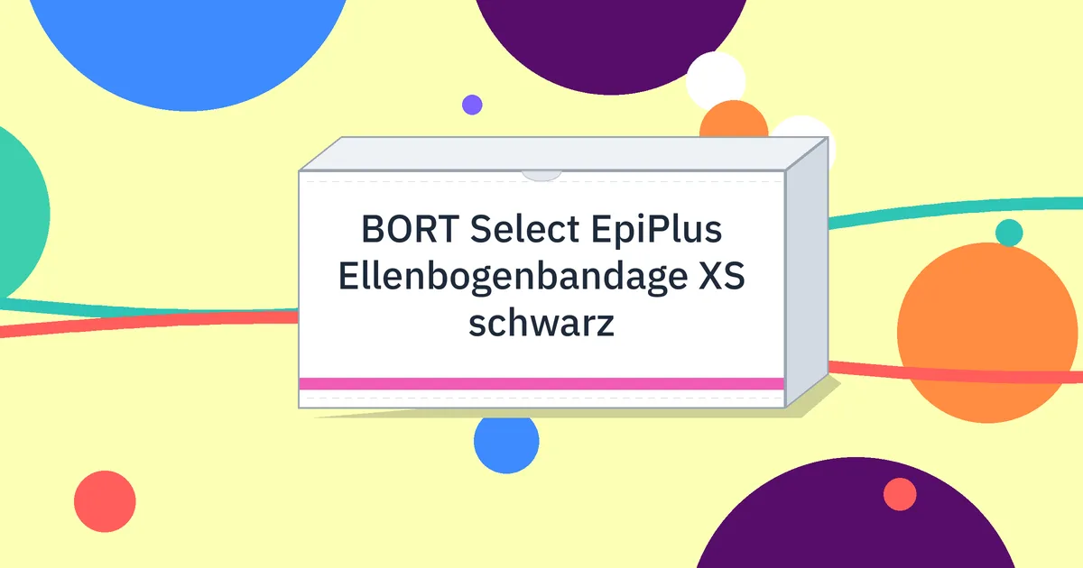 Symbolbild: Packung mit der Aufschrift BORT Select EpiPlus Ellenbogenbandage XS schwarz (PZN 05540528) – Verfügbarkeit und Bezug in Apotheken in Frankfurt am Main