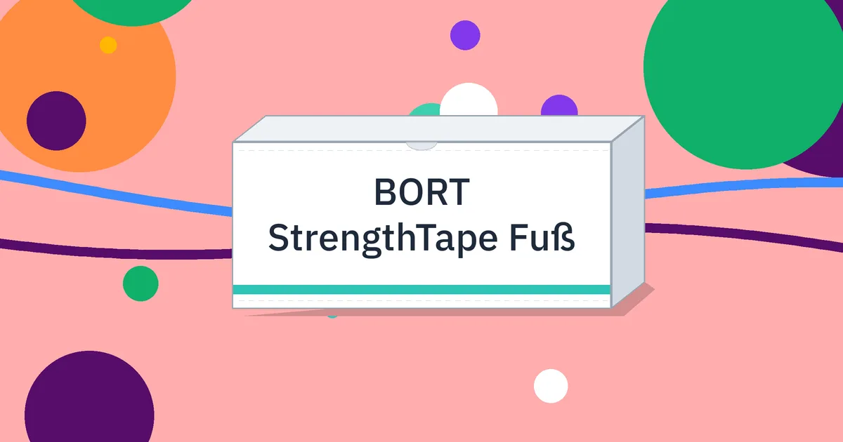 Symbolbild: Packung mit der Aufschrift BORT StrengthTape Fuß (PZN 08776705) – Verfügbarkeit und Bezug in Apotheken in Frankfurt am Main