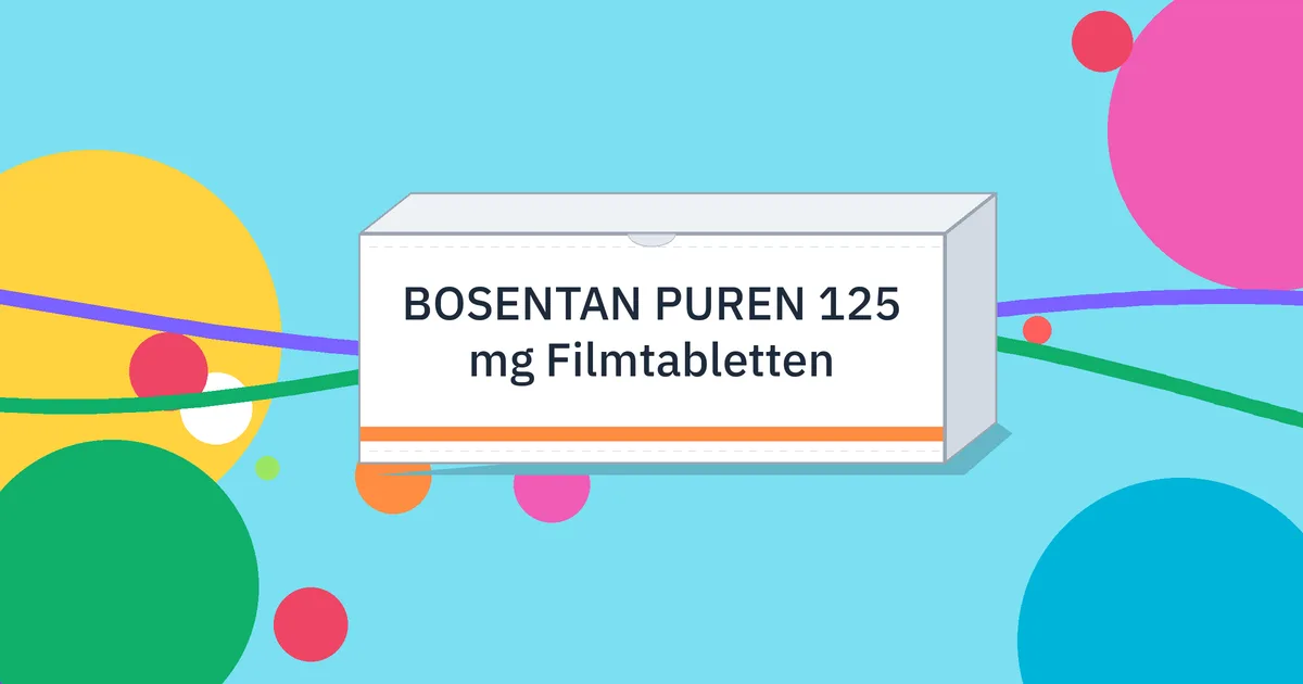 Symbolbild: Packung mit der Aufschrift BOSENTAN PUREN 125 mg Filmtabletten (PZN 18319067) – Verfügbarkeit und Bezug in Apotheken in Frankfurt am Main