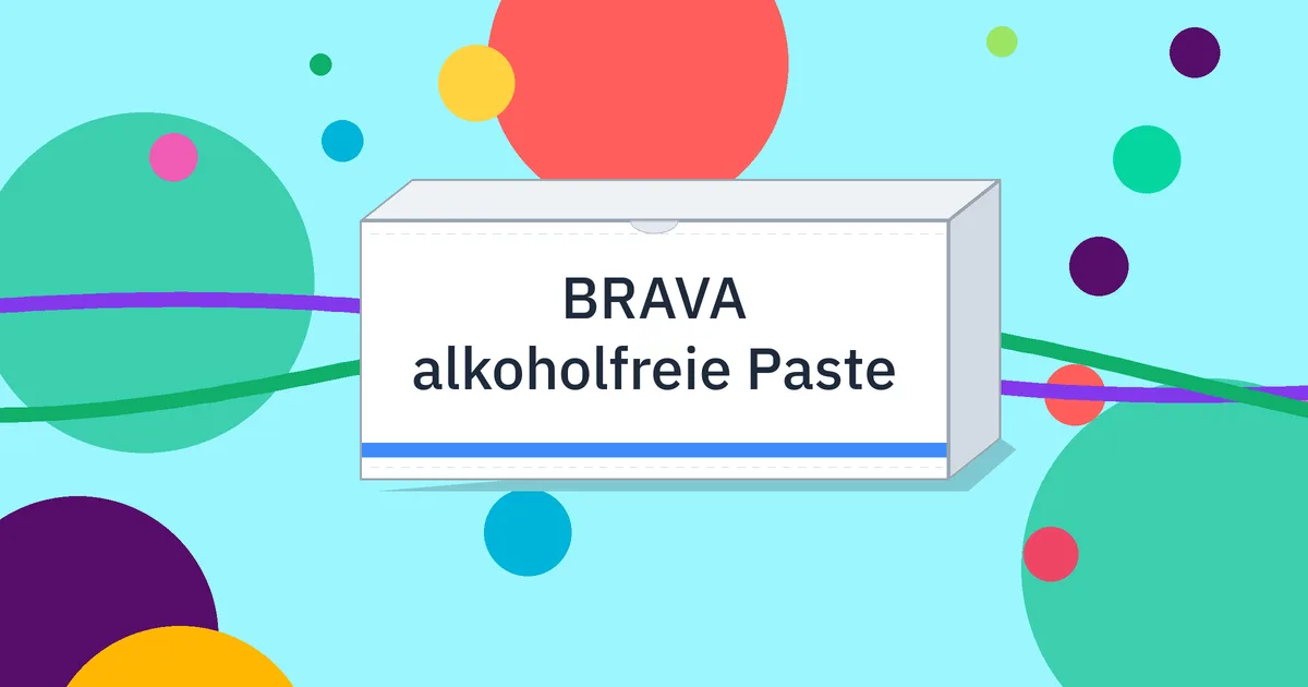 Symbolbild: Packung mit der Aufschrift BRAVA alkoholfreie Paste (PZN 10353662) – Verfügbarkeit und Bezug in Apotheken in Frankfurt am Main