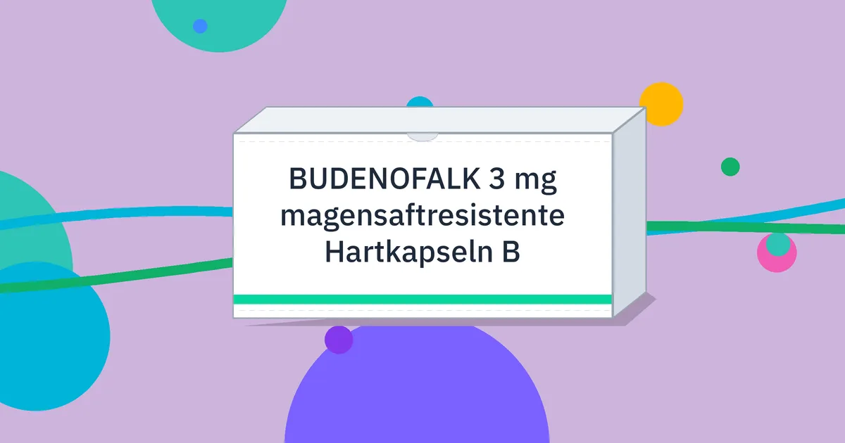 Symbolbild: Packung mit der Aufschrift BUDENOFALK 3 mg magensaftresistente Hartkapseln B (PZN 05355937) – Verfügbarkeit und Bezug in Apotheken in Frankfurt am Main