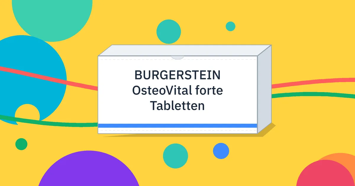 Symbolbild: Packung mit der Aufschrift BURGERSTEIN OsteoVital forte Tabletten (PZN 20514391) – Verfügbarkeit und Bezug in Apotheken in Frankfurt am Main