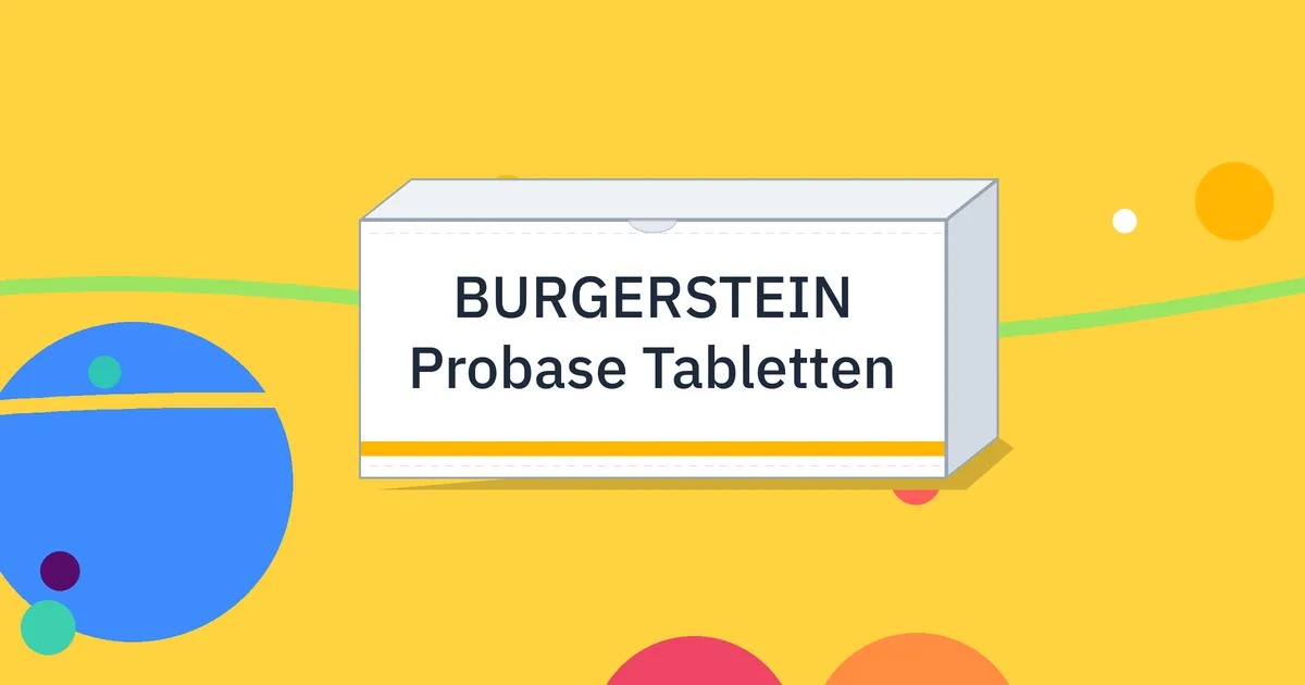 Symbolbild: Packung mit der Aufschrift BURGERSTEIN Probase Tabletten (PZN 17521200) – Verfügbarkeit und Bezug in Apotheken in Frankfurt am Main