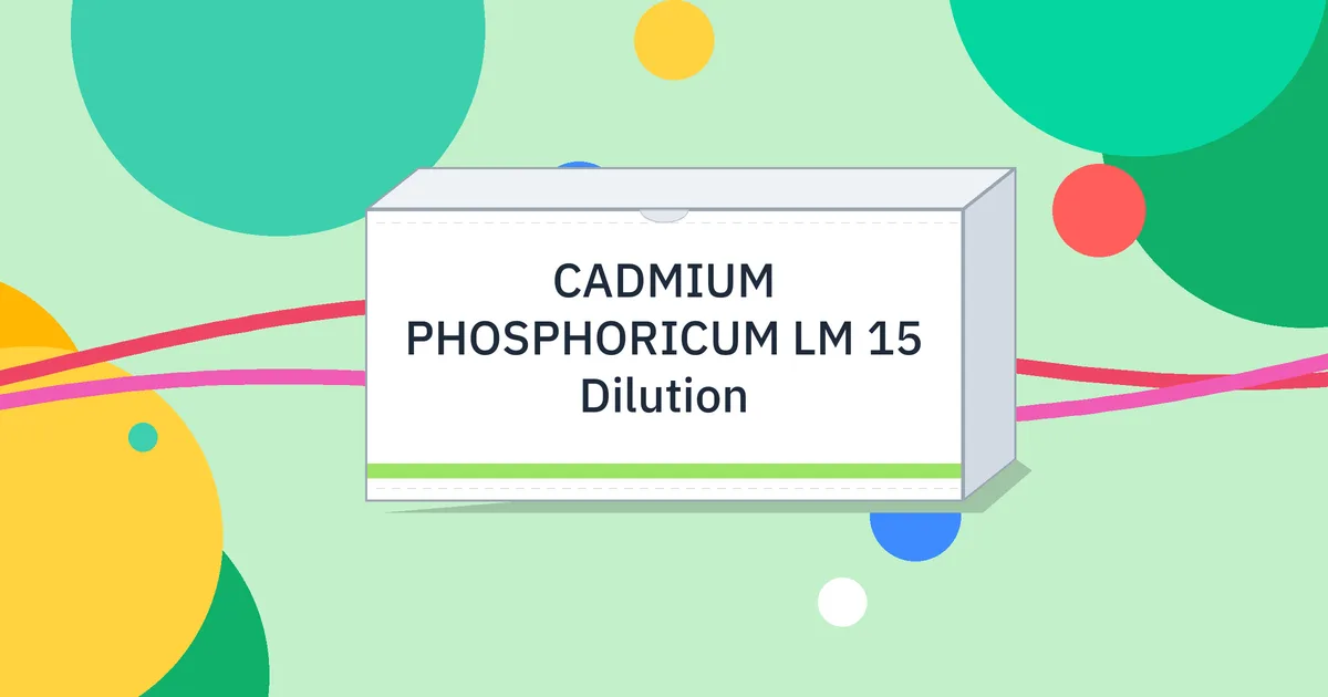 Symbolbild: Packung mit der Aufschrift CADMIUM PHOSPHORICUM LM 15 Dilution (PZN 13402119) – Verfügbarkeit und Bezug in Apotheken in Frankfurt am Main