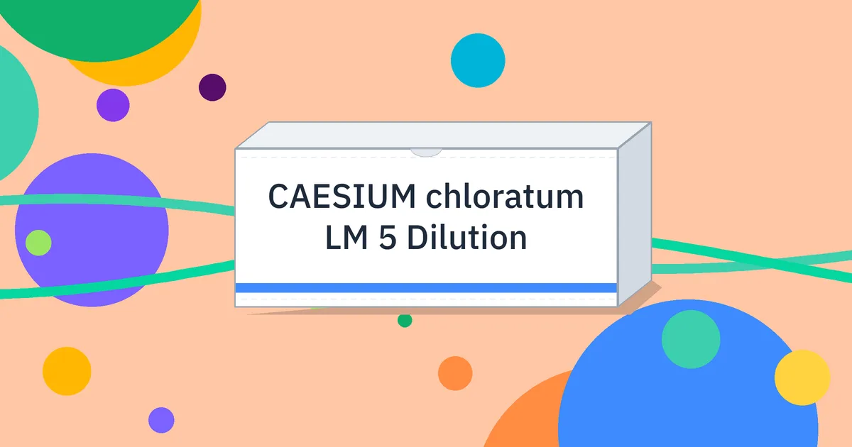 Symbolbild: Packung mit der Aufschrift CAESIUM chloratum LM 5 Dilution (PZN 12799072) – Verfügbarkeit und Bezug in Apotheken in Frankfurt am Main