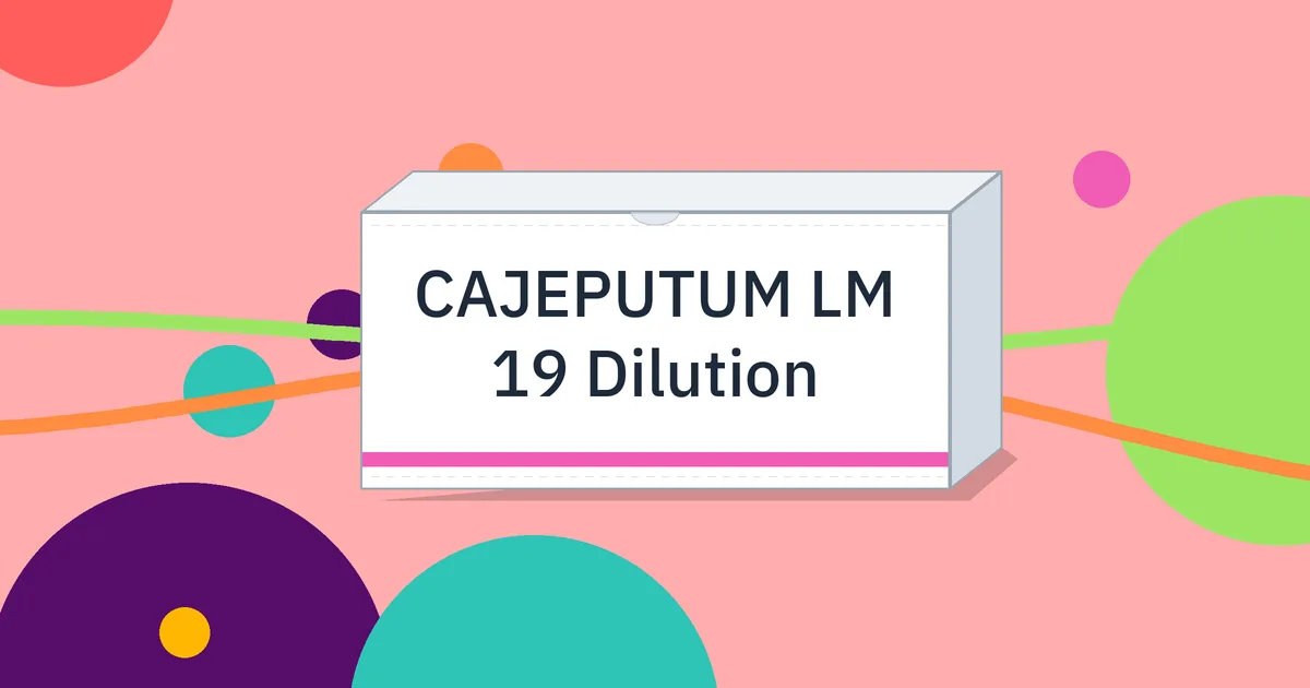 Symbolbild: Packung mit der Aufschrift CAJEPUTUM LM 19 Dilution (PZN 12799652) – Verfügbarkeit und Bezug in Apotheken in Frankfurt am Main