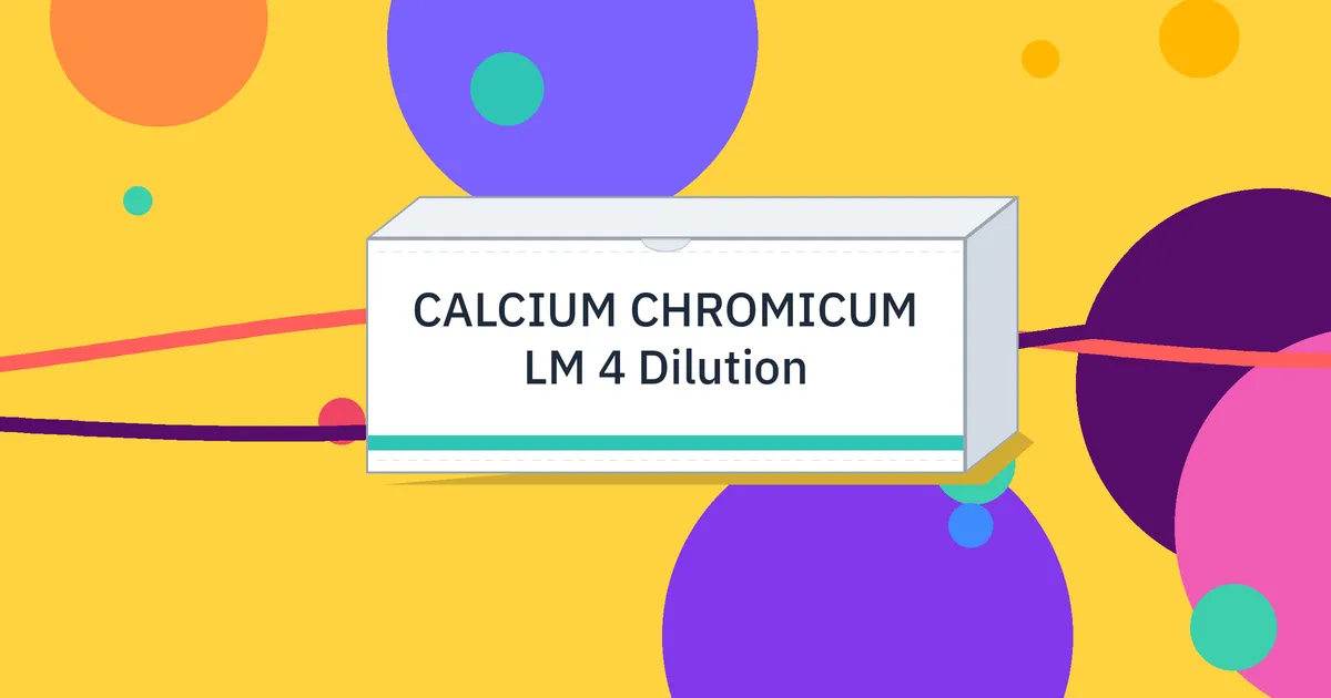 Symbolbild: Packung mit der Aufschrift CALCIUM CHROMICUM LM 4 Dilution (PZN 13408228) – Verfügbarkeit und Bezug in Apotheken in Frankfurt am Main