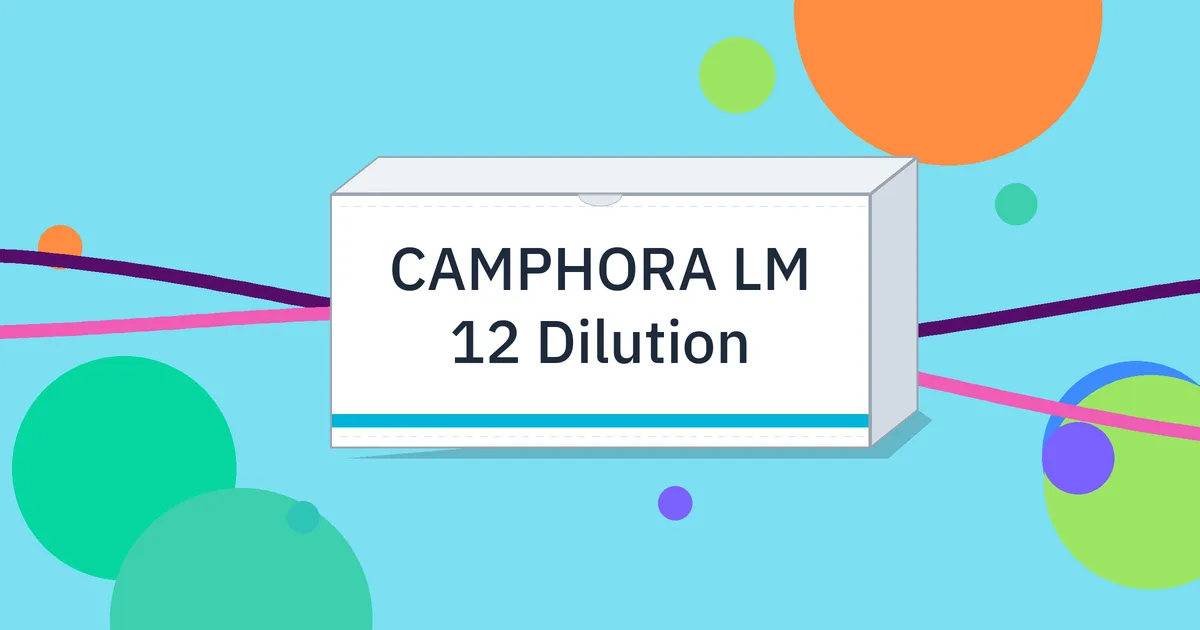 Symbolbild: Packung mit der Aufschrift CAMPHORA LM 12 Dilution (PZN 06921416) – Verfügbarkeit und Bezug in Apotheken in Frankfurt am Main