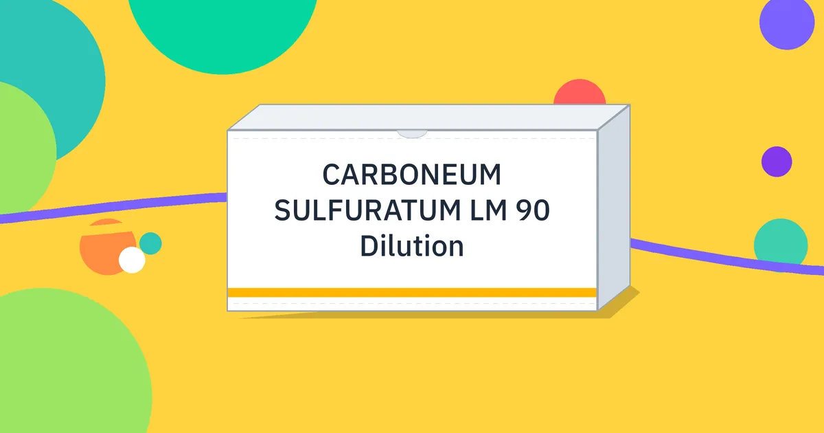 Symbolbild: Packung mit der Aufschrift CARBONEUM SULFURATUM LM 90 Dilution (PZN 12810141) – Verfügbarkeit und Bezug in Apotheken in Frankfurt am Main