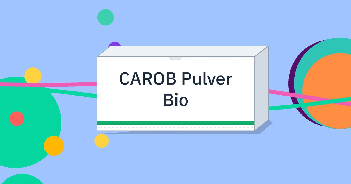 Symbolbild: Packung mit der Aufschrift CAROB Pulver Bio (PZN 19362987) – Verfügbarkeit und Bezug in Apotheken in Frankfurt am Main
