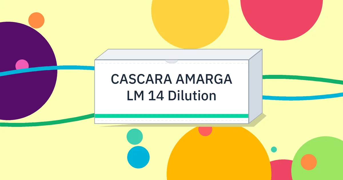 Symbolbild: Packung mit der Aufschrift CASCARA AMARGA LM 14 Dilution (PZN 13432468) – Verfügbarkeit und Bezug in Apotheken in Frankfurt am Main