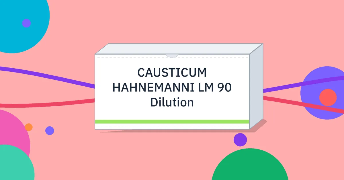 Symbolbild: Packung mit der Aufschrift CAUSTICUM HAHNEMANNI LM 90 Dilution (PZN 12811873) – Verfügbarkeit und Bezug in Apotheken in Frankfurt am Main