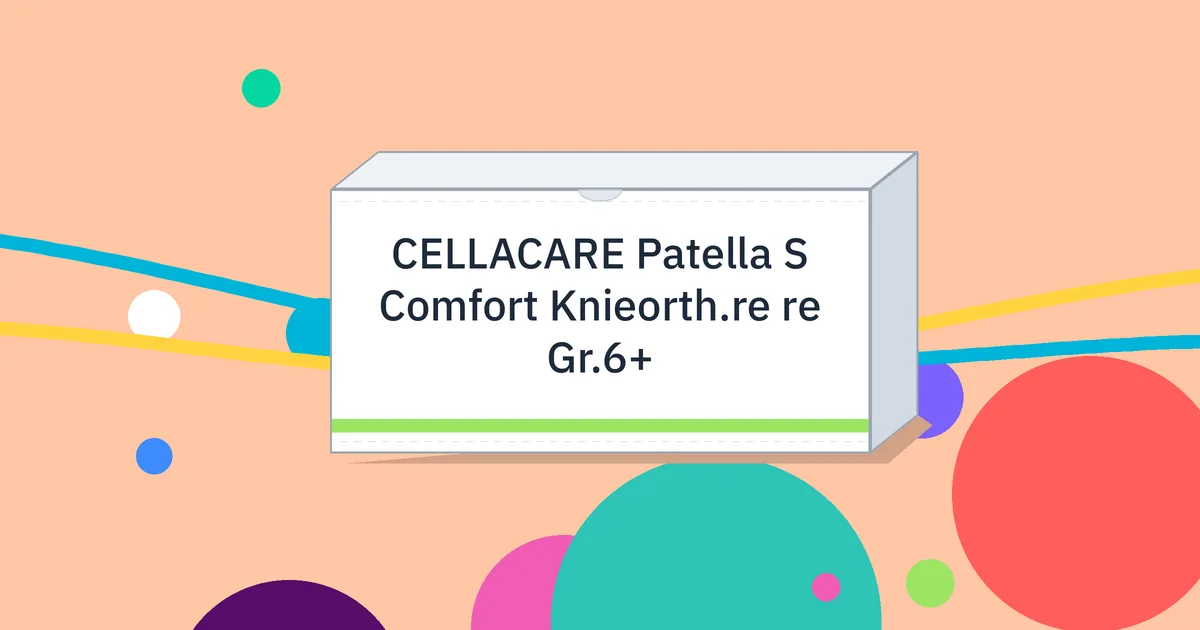 Symbolbild: Packung mit der Aufschrift CELLACARE Patella S Comfort Knieorth.re re Gr.6+ (PZN 19251302) – Verfügbarkeit und Bezug in Apotheken in Frankfurt am Main
