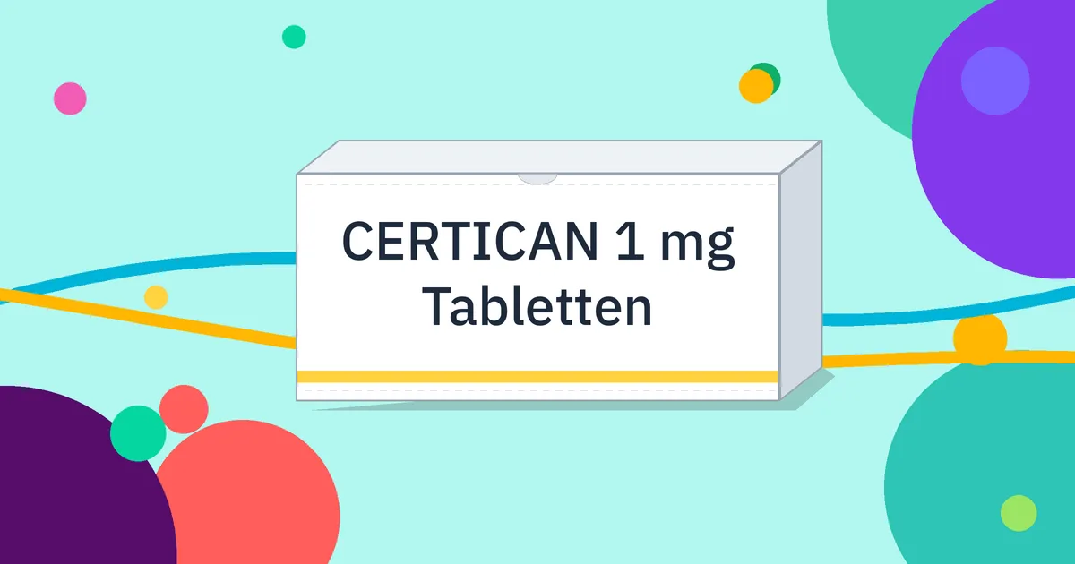 Symbolbild: Packung mit der Aufschrift CERTICAN 1 mg Tabletten (PZN 04773118) – Verfügbarkeit und Bezug in Apotheken in Frankfurt am Main