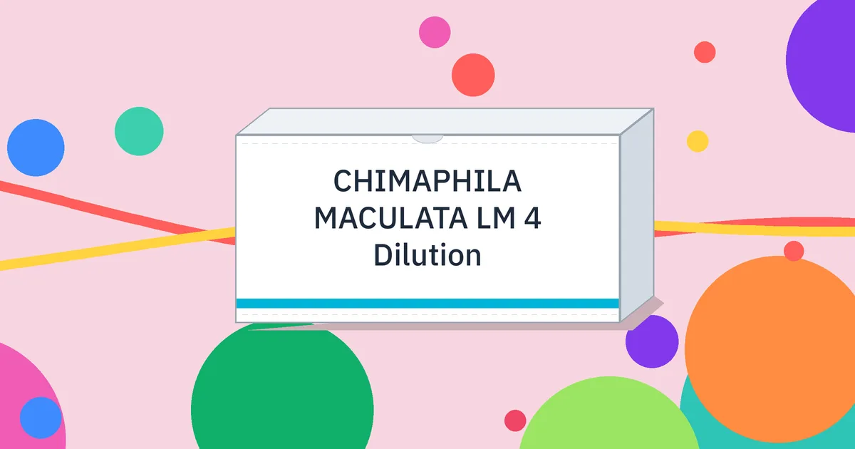 Symbolbild: Packung mit der Aufschrift CHIMAPHILA MACULATA LM 4 Dilution (PZN 13441680) – Verfügbarkeit und Bezug in Apotheken in Frankfurt am Main