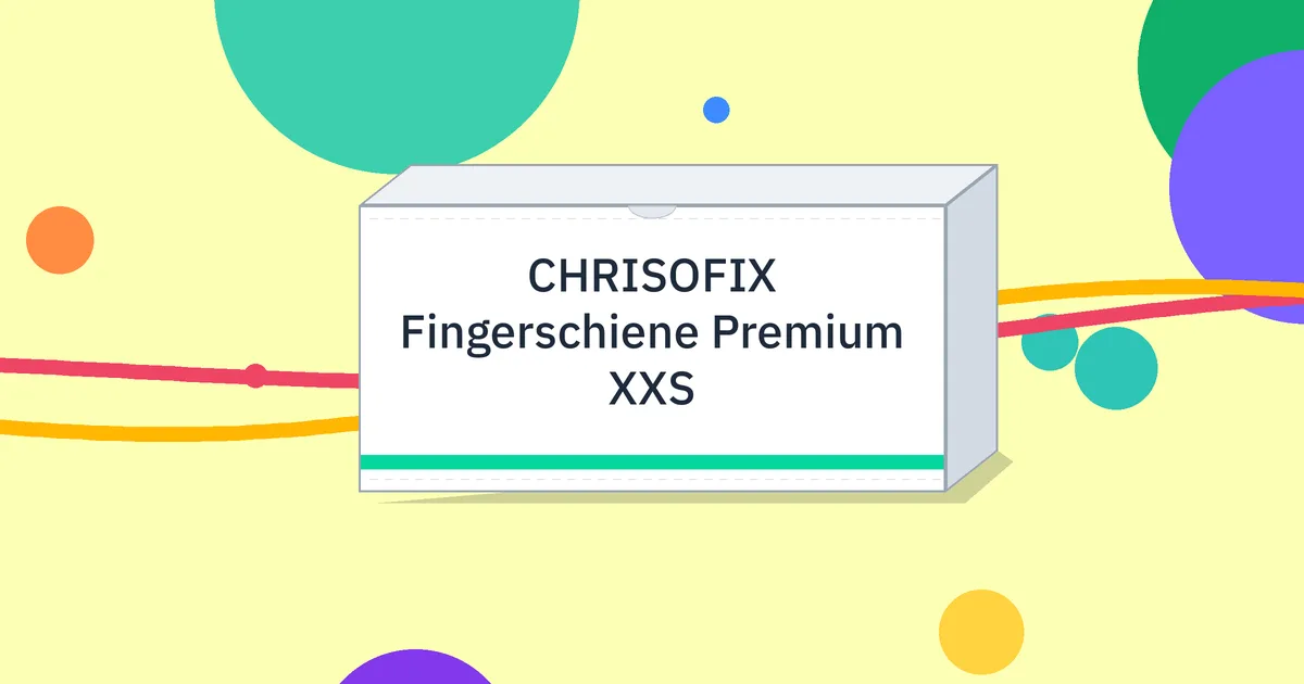 Symbolbild: Packung mit der Aufschrift CHRISOFIX Fingerschiene Premium XXS (PZN 18172776) – Verfügbarkeit und Bezug in Apotheken in Frankfurt am Main
