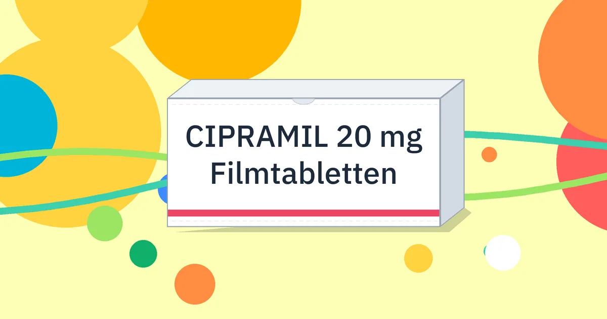 Symbolbild: Packung mit der Aufschrift CIPRAMIL 20 mg Filmtabletten (PZN 07528431) – Verfügbarkeit und Bezug in Apotheken in Frankfurt am Main