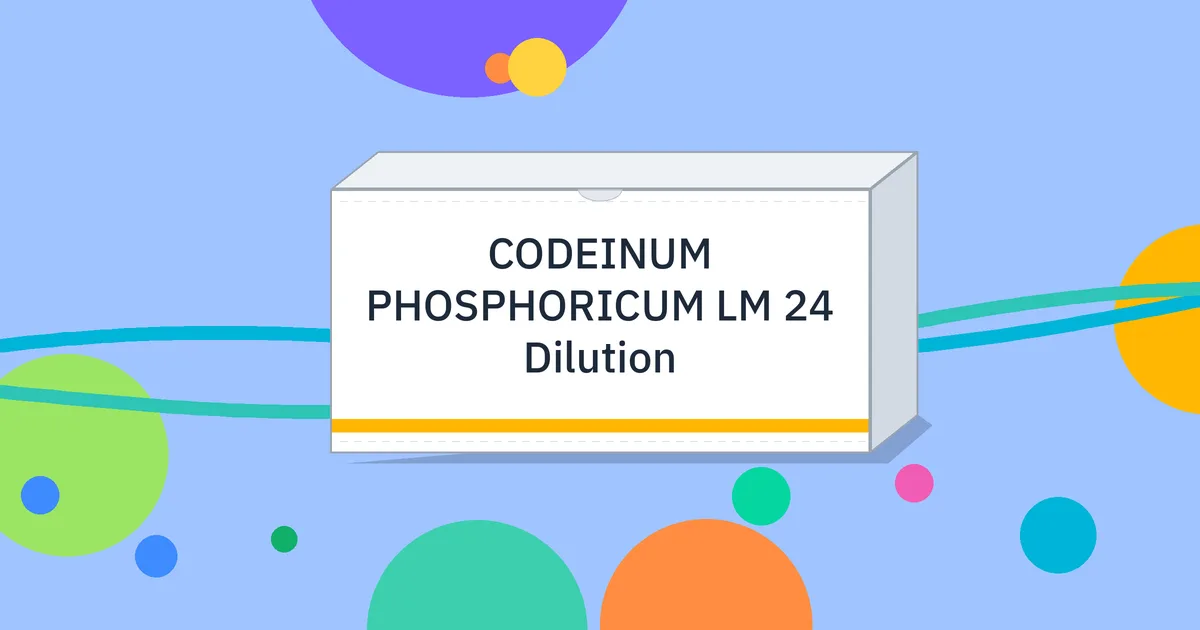 Symbolbild: Packung mit der Aufschrift CODEINUM PHOSPHORICUM LM 24 Dilution (PZN 12830103) – Verfügbarkeit und Bezug in Apotheken in Frankfurt am Main