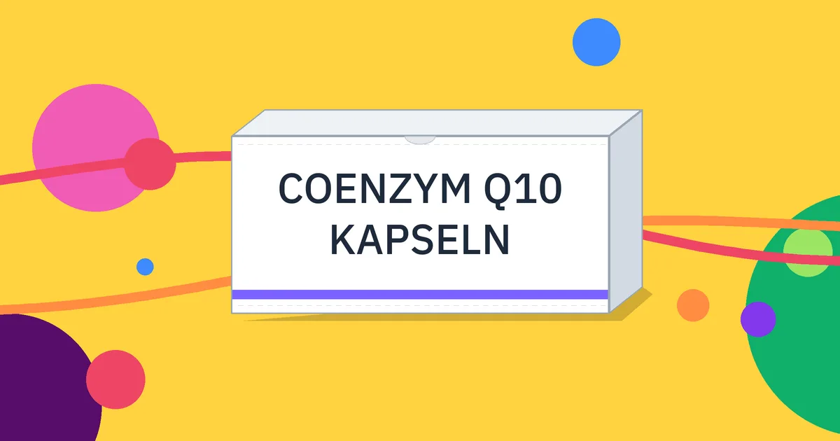 Symbolbild: Packung mit der Aufschrift COENZYM Q10 KAPSELN (PZN 06435101) – Verfügbarkeit und Bezug in Apotheken in Frankfurt am Main