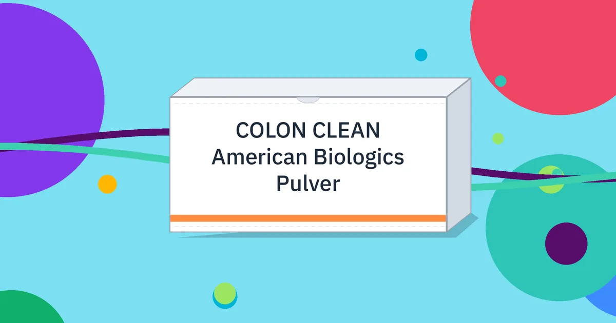 Symbolbild: Packung mit der Aufschrift COLON CLEAN American Biologics Pulver (PZN 17416762) – Verfügbarkeit und Bezug in Apotheken in Frankfurt am Main