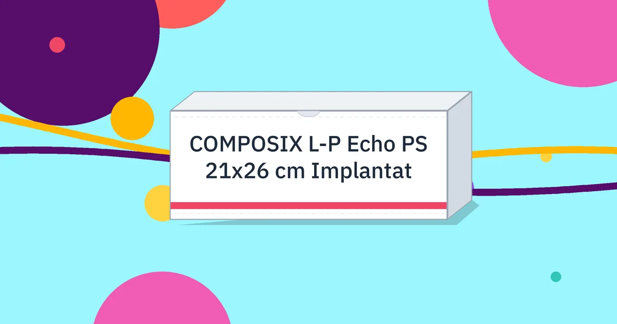 Symbolbild: Packung mit der Aufschrift COMPOSIX L-P Echo PS 21x26 cm Implantat (PZN 04016794) – Verfügbarkeit und Bezug in Apotheken in Frankfurt am Main