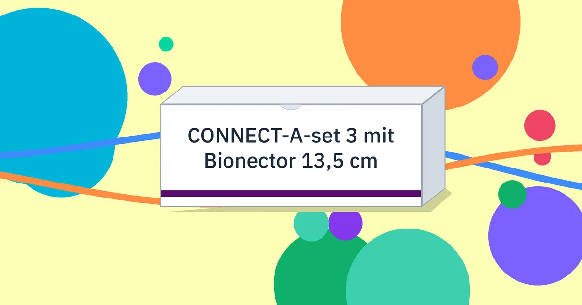 Symbolbild: Packung mit der Aufschrift CONNECT-A-set 3 mit Bionector 13,5 cm (PZN 16506262) – Verfügbarkeit und Bezug in Apotheken in Frankfurt am Main