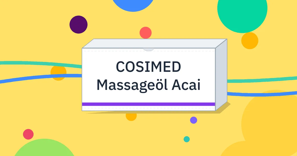 Symbolbild: Packung mit der Aufschrift COSIMED Massageöl Acai (PZN 15746018) – Verfügbarkeit und Bezug in Apotheken in Frankfurt am Main