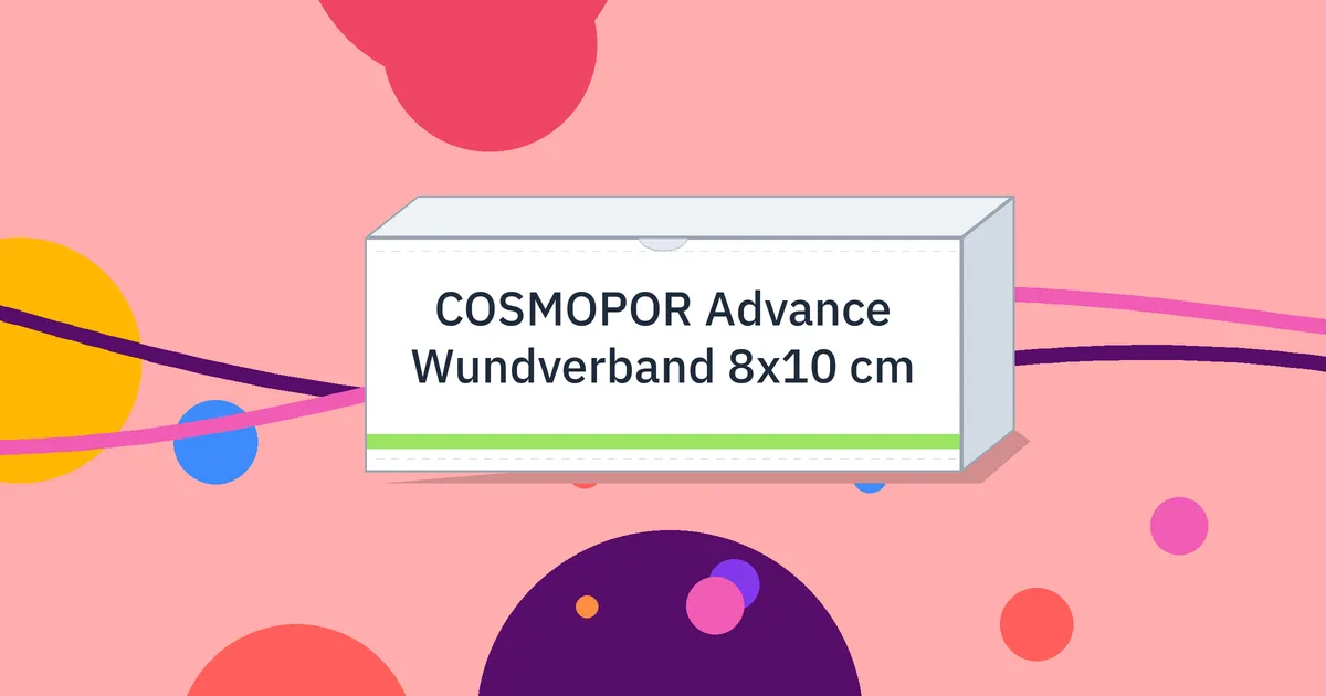 Symbolbild: Packung mit der Aufschrift COSMOPOR Advance Wundverband 8x10 cm (PZN 18715337) – Verfügbarkeit und Bezug in Apotheken in Frankfurt am Main