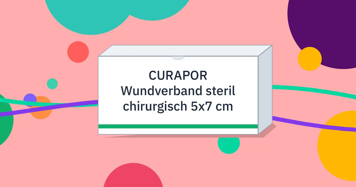 Symbolbild: Packung mit der Aufschrift CURAPOR Wundverband steril chirurgisch 5x7 cm (PZN 12467393) – Verfügbarkeit und Bezug in Apotheken in Frankfurt am Main