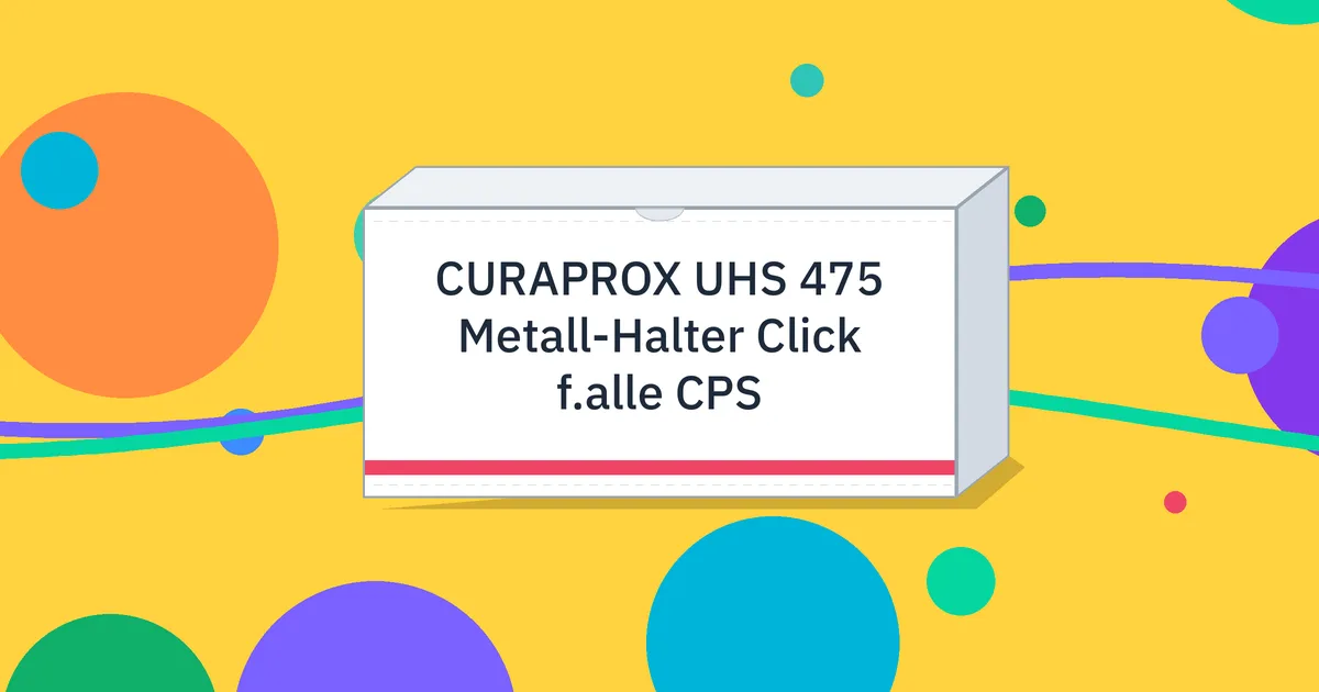 Symbolbild: Packung mit der Aufschrift CURAPROX UHS 475 Metall-Halter Click f.alle CPS (PZN 17628688) – Verfügbarkeit und Bezug in Apotheken in Frankfurt am Main