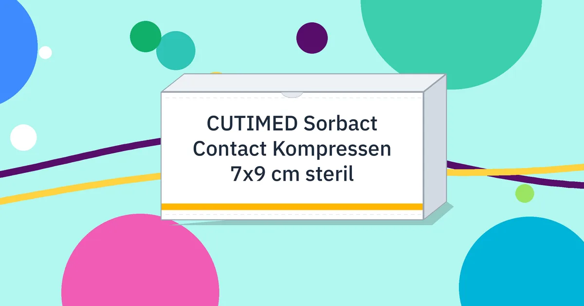 Symbolbild: Packung mit der Aufschrift CUTIMED Sorbact Contact Kompressen 7x9 cm steril (PZN 20192473) – Verfügbarkeit und Bezug in Apotheken in Frankfurt am Main