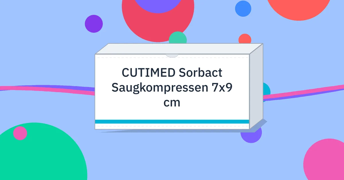 Symbolbild: Packung mit der Aufschrift CUTIMED Sorbact Saugkompressen 7x9 cm (PZN 16827888) – Verfügbarkeit und Bezug in Apotheken in Frankfurt am Main