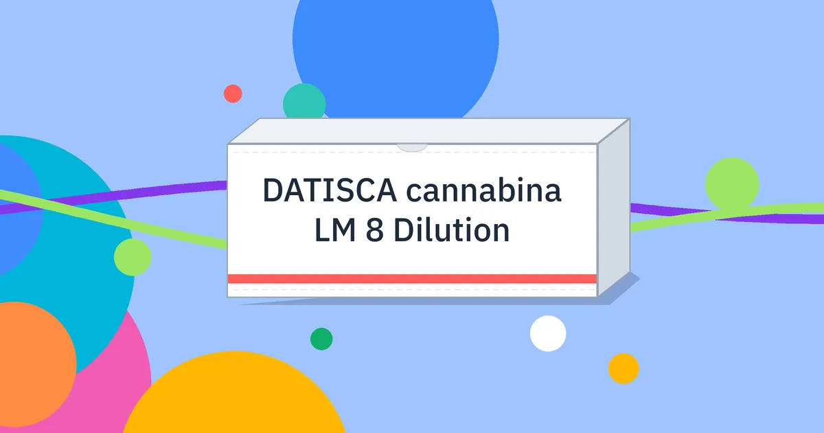 Symbolbild: Packung mit der Aufschrift DATISCA cannabina LM 8 Dilution (PZN 13461872) – Verfügbarkeit und Bezug in Apotheken in Frankfurt am Main